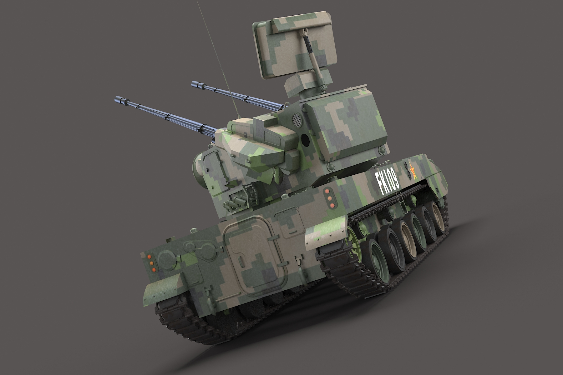 modelo 3d Chino PGZ-07 Twin 35mm con orugas SPAAG - TurboSquid 1234086