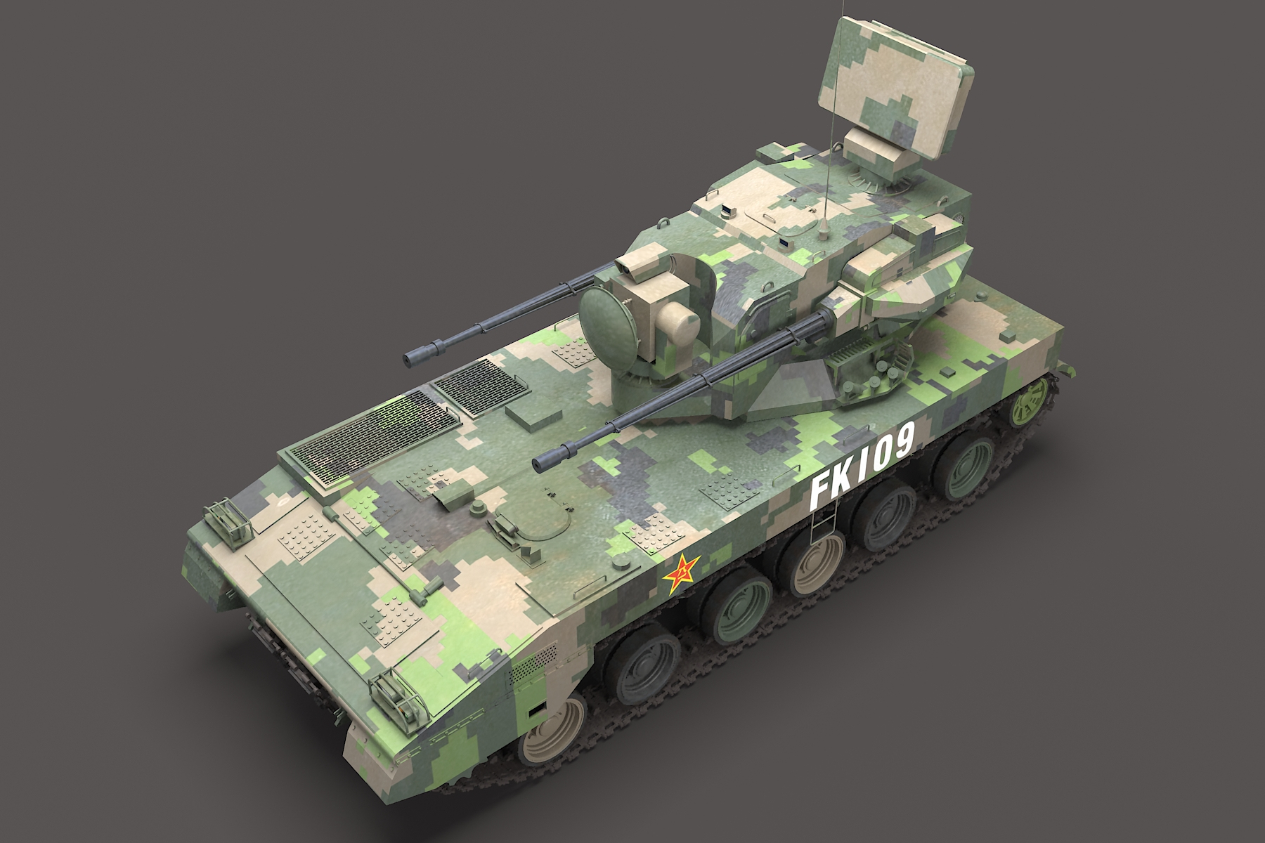 modelo 3d Chino PGZ-07 Twin 35mm con orugas SPAAG - TurboSquid 1234086