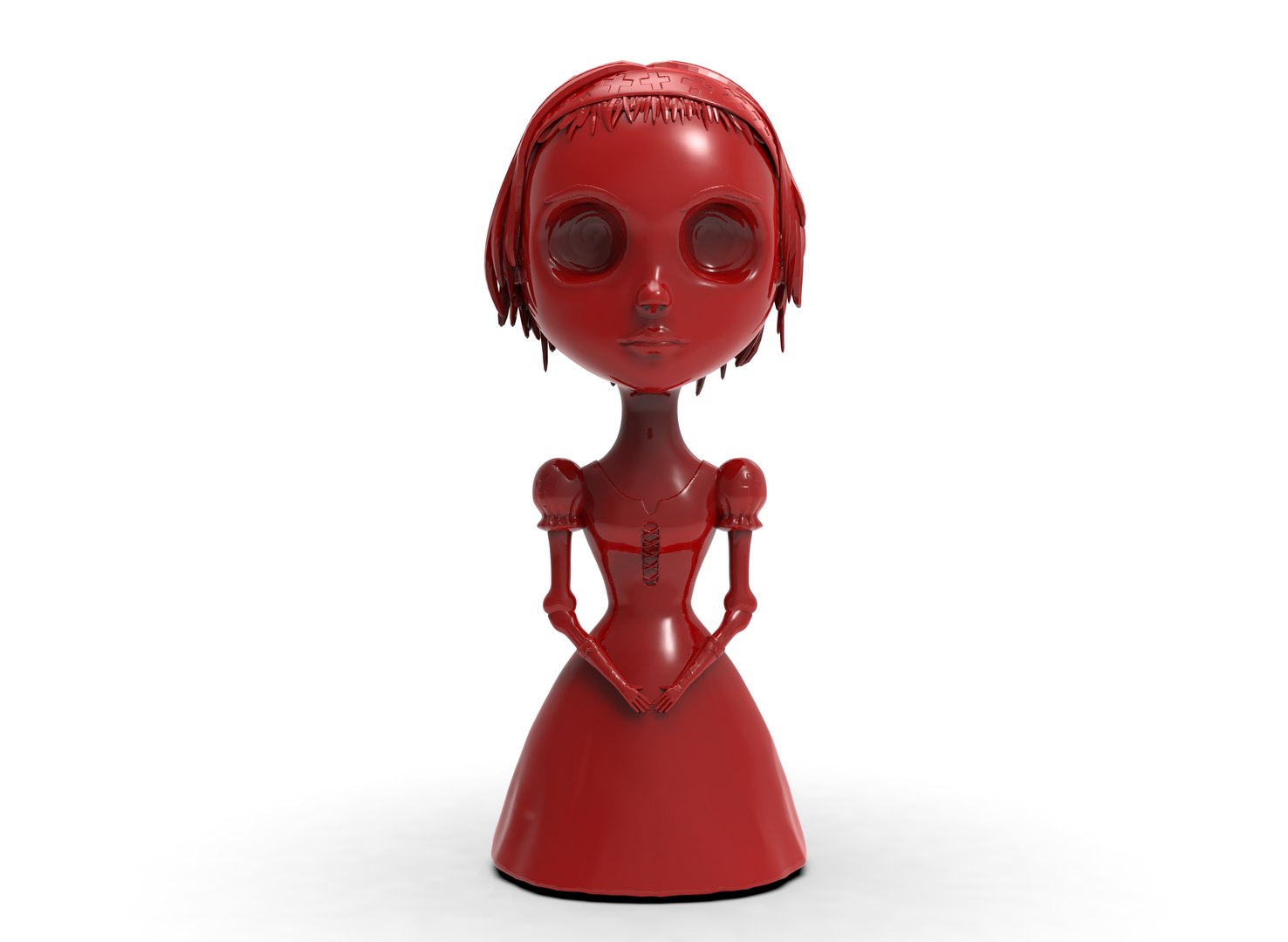 3D Horror Character Girl In Vintage Dress - TurboSquid 1764373