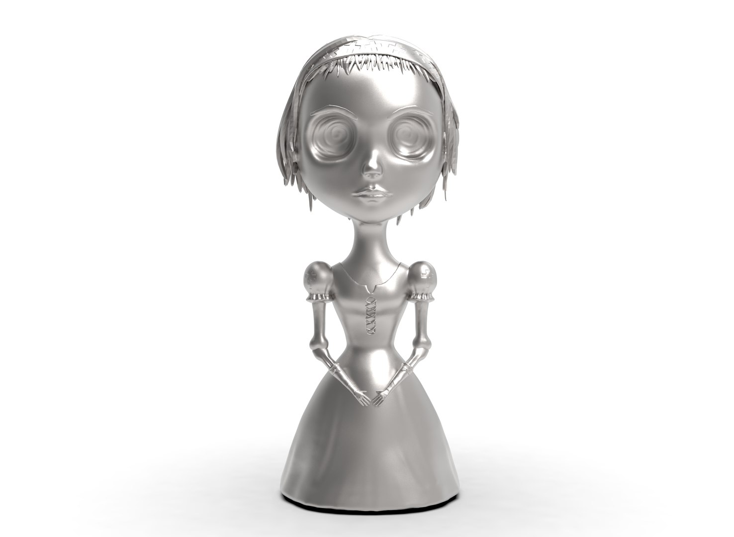 3D Horror Character Girl In Vintage Dress - TurboSquid 1764373