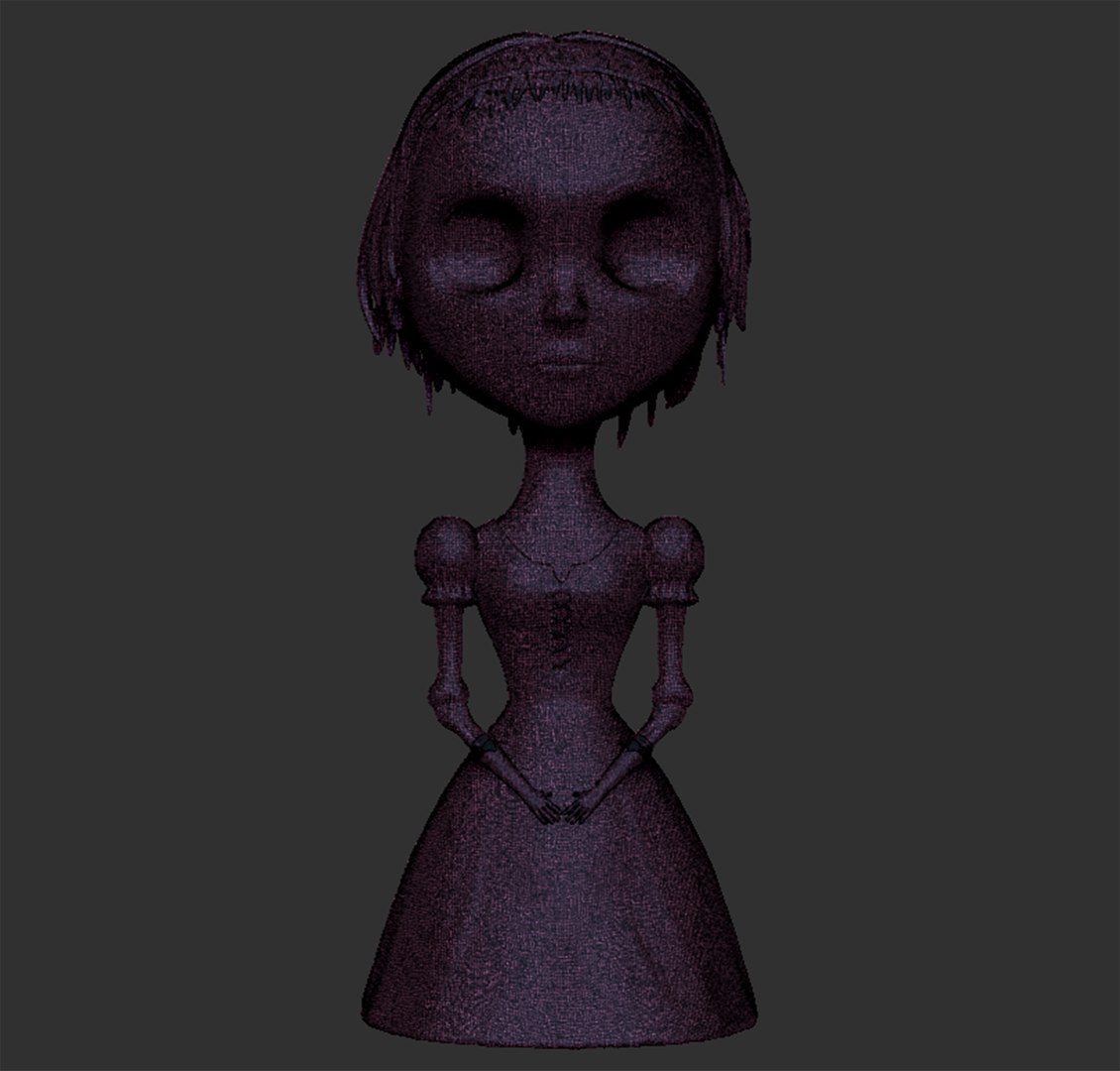 3D Horror Character Girl In Vintage Dress - TurboSquid 1764373