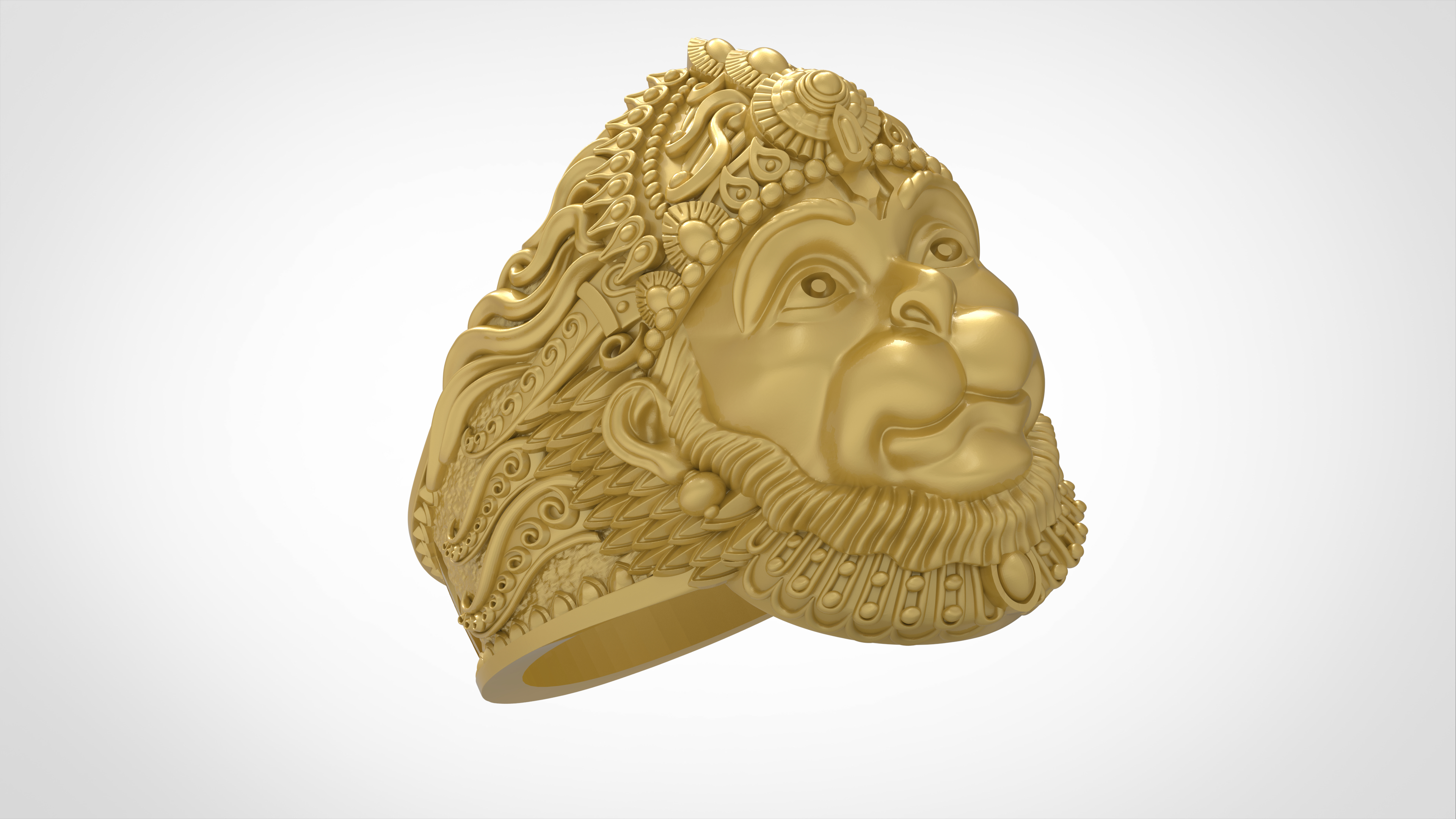 modelo 3d hanuman face ring - TurboSquid 2054470