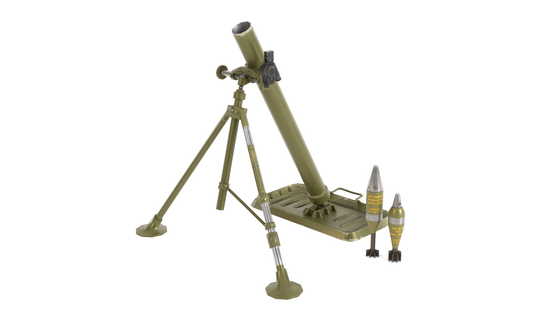 3d Model War M1 81mm Mortar