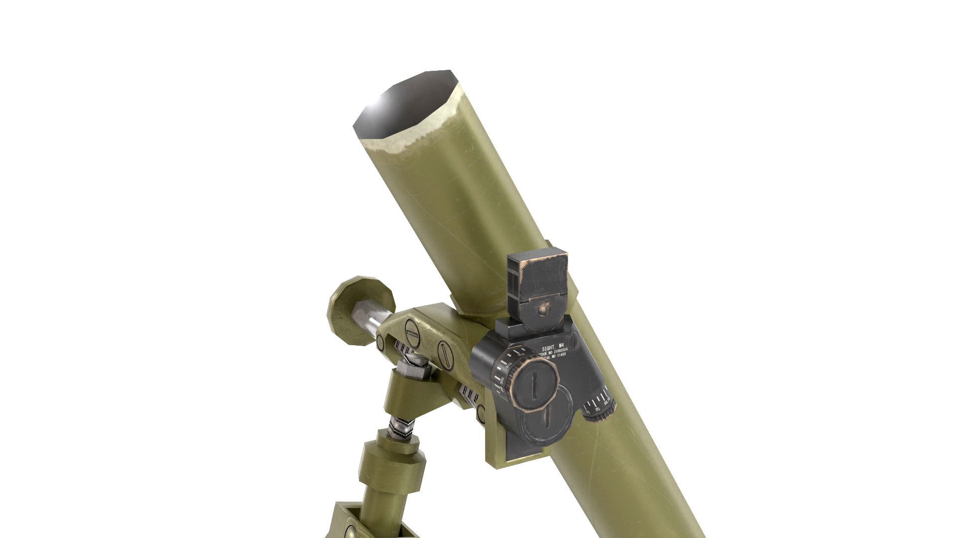 3d Model War M1 81mm Mortar