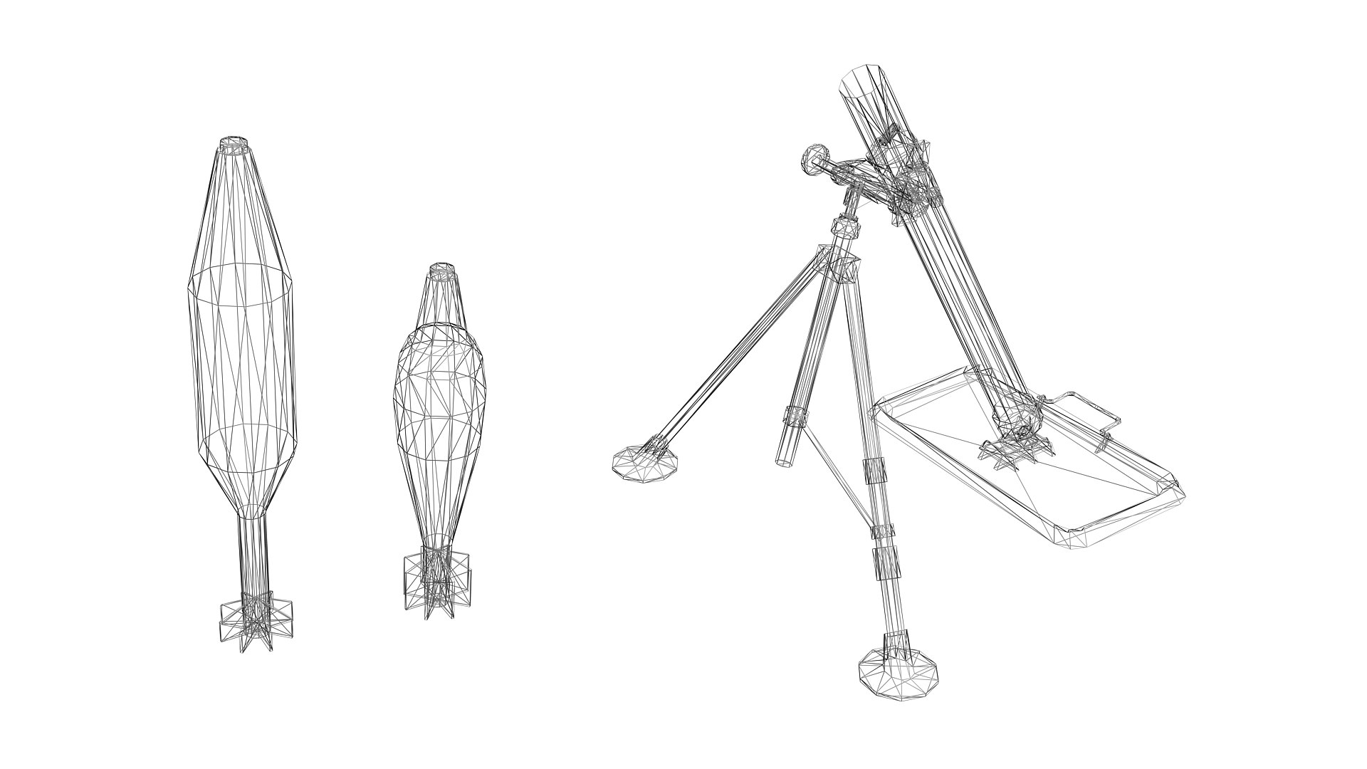 3d Model War M1 81mm Mortar