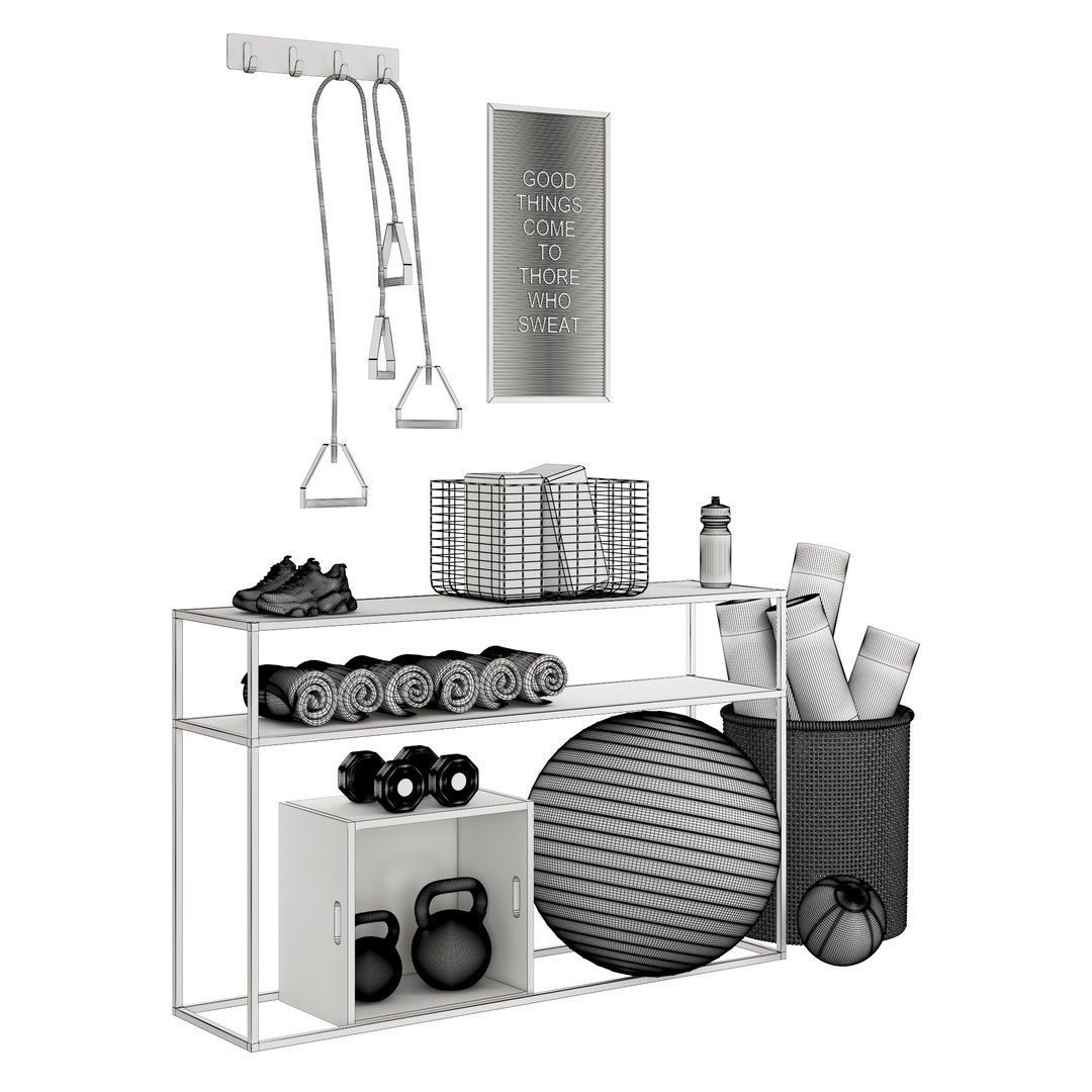 3D Home Fitness Set Model - TurboSquid 1801837