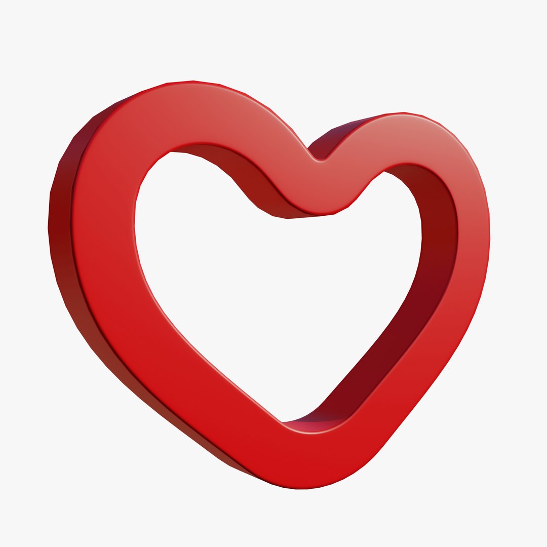 3D Model Love Heart Symbol - TurboSquid 2303930