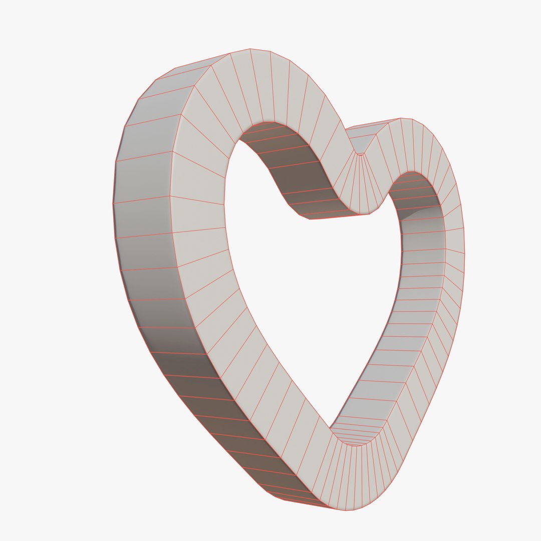 3D Model Love Heart Symbol - TurboSquid 2303930