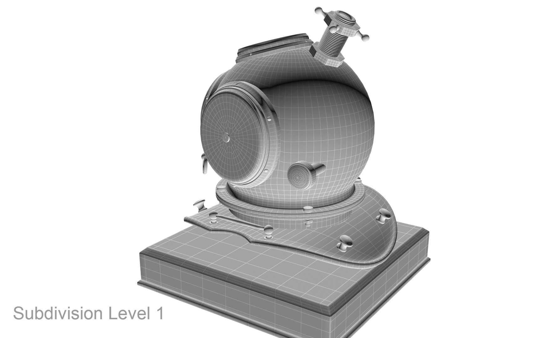 3D Desk Clock Diver’s - TurboSquid 1689825