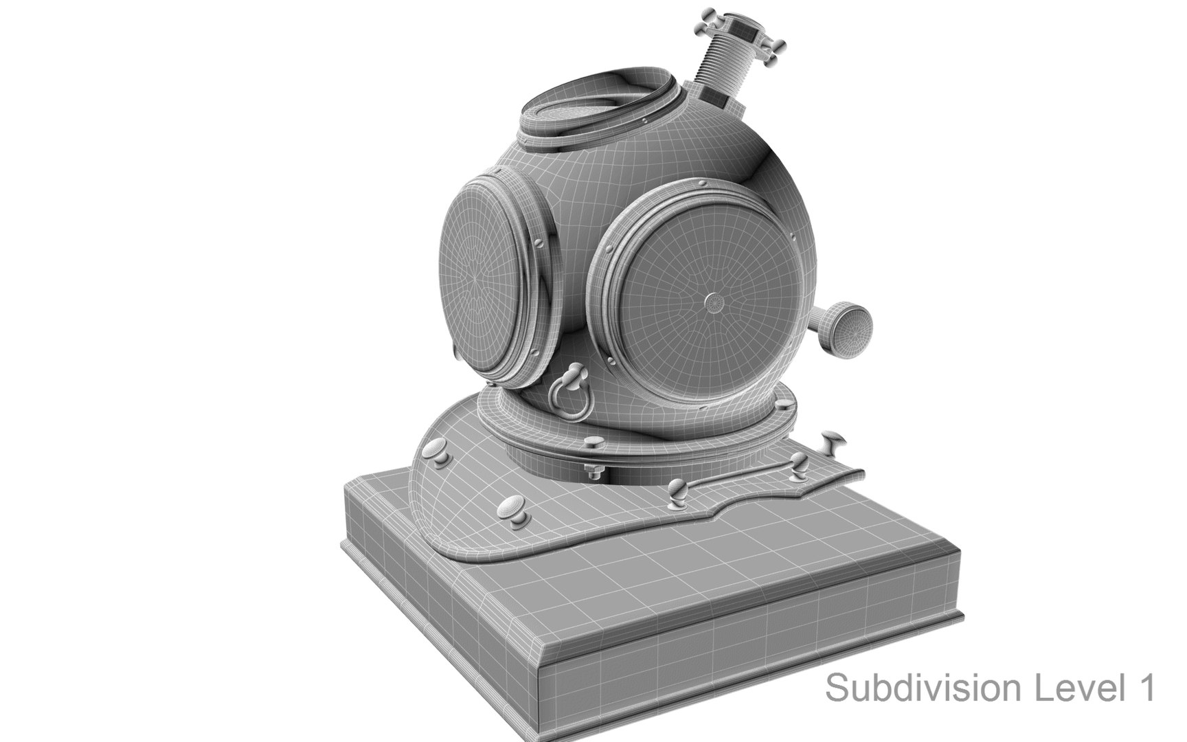 3D Desk Clock Diver’s - TurboSquid 1689825