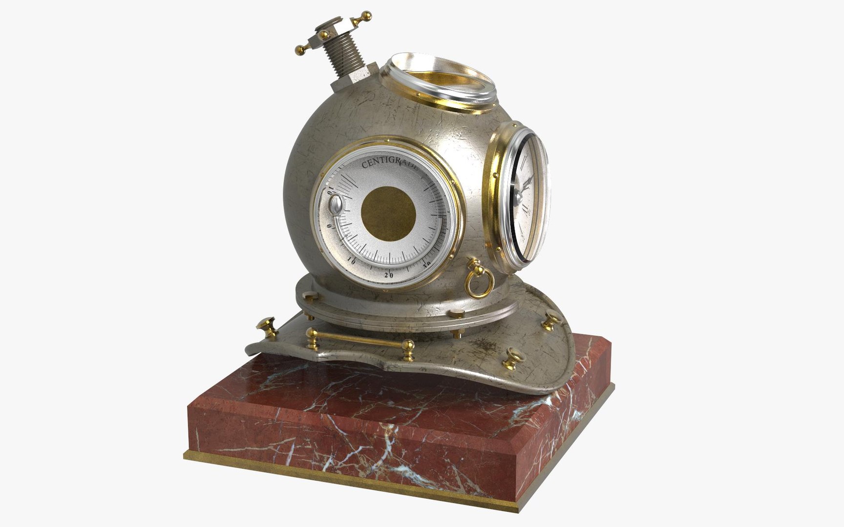 3D Desk Clock Diver’s - TurboSquid 1689825