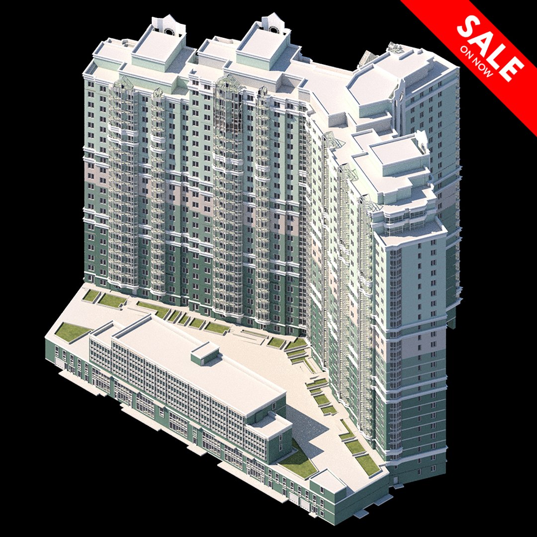 3D residential building model - TurboSquid 1202927