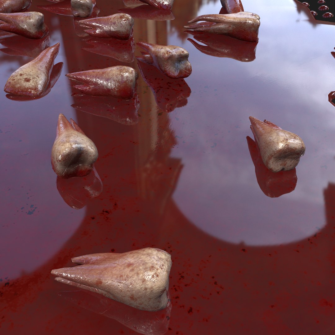 3D Teeth Bloody Pile - TurboSquid 1791061