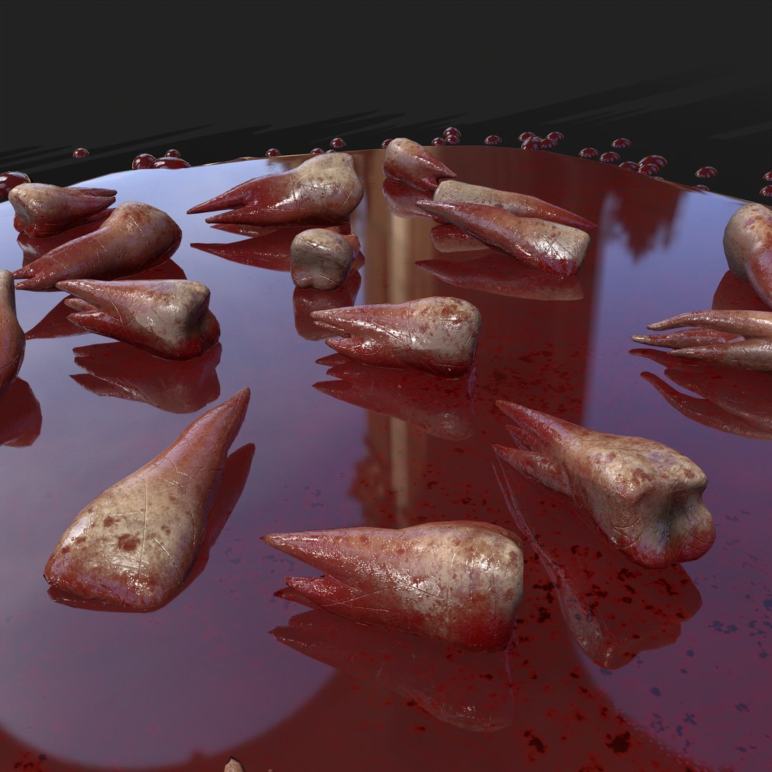 3D Teeth Bloody Pile - TurboSquid 1791061