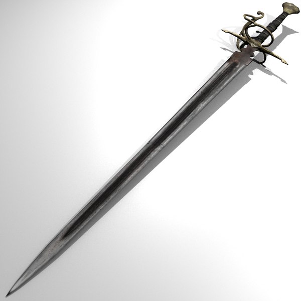 medieval gothic sword 3d blend