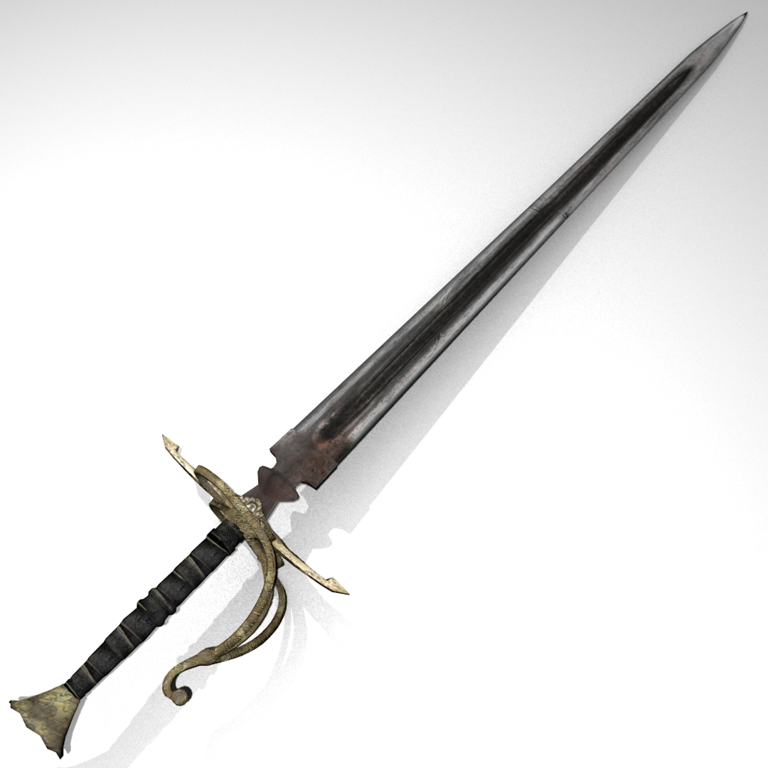 medieval gothic sword 3d blend