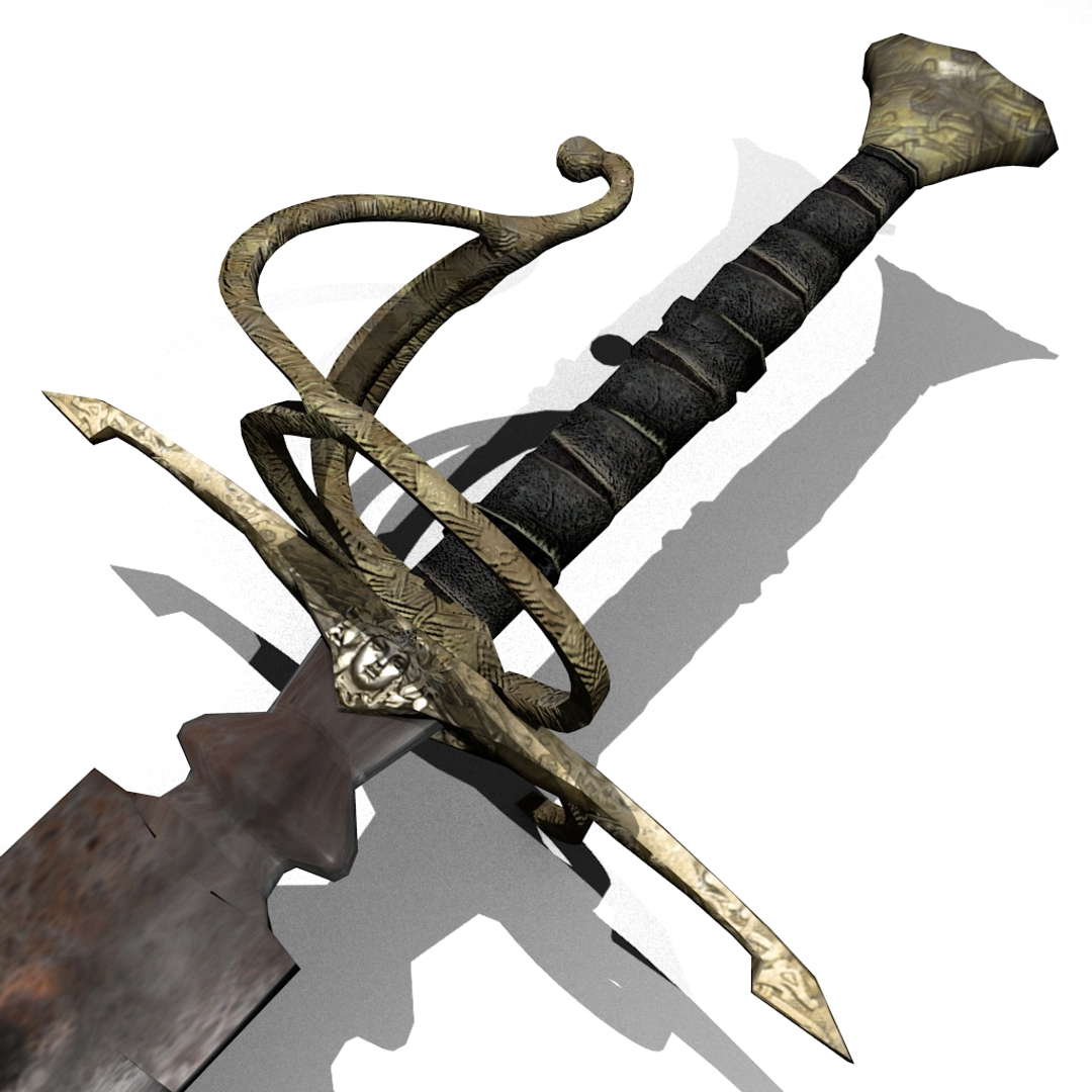 medieval gothic sword 3d blend