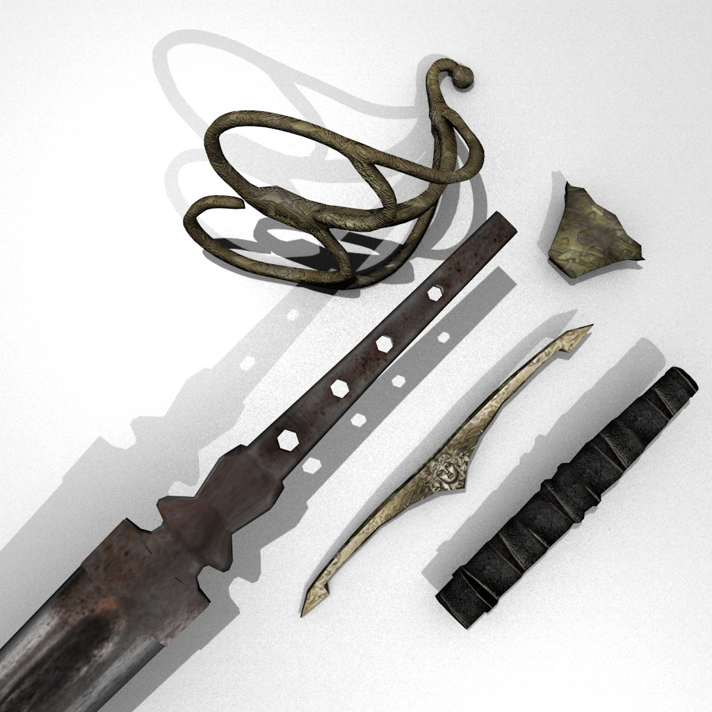 medieval gothic sword 3d blend