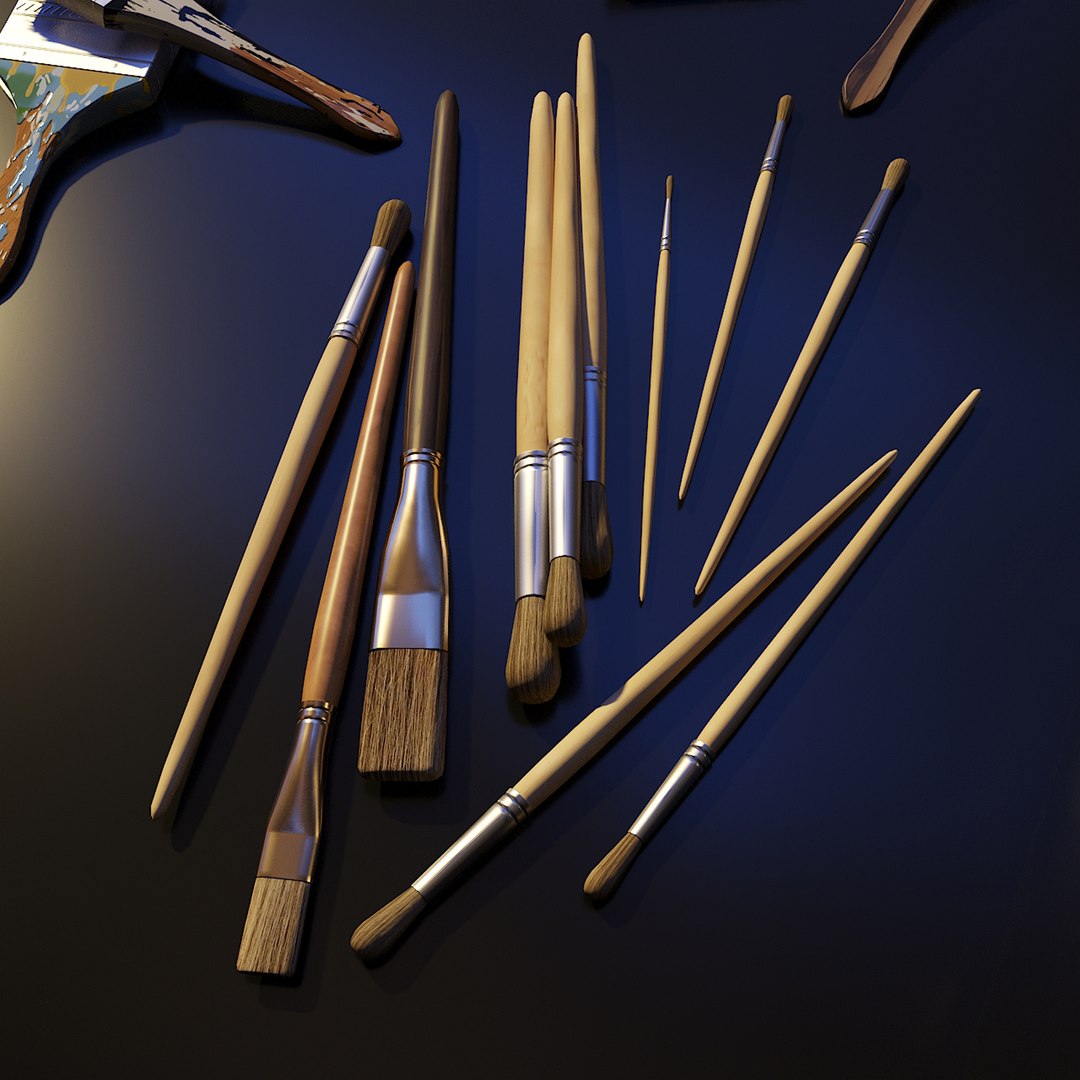 3D Artist Studio Brushes Set Model - TurboSquid 1651410