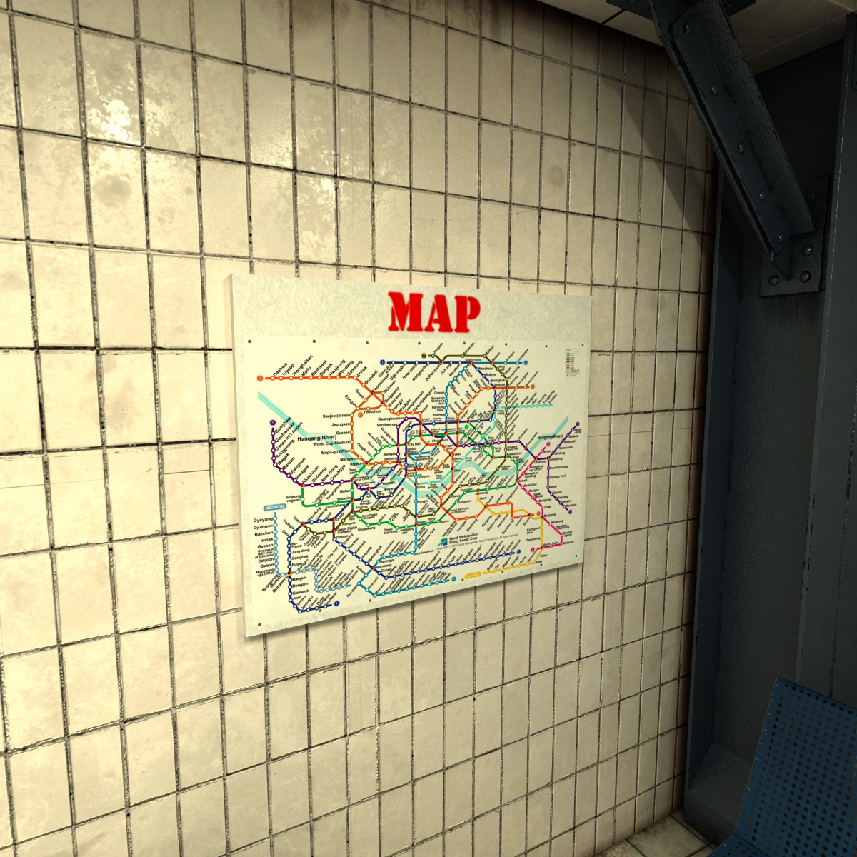subway station 2 scene 3d max