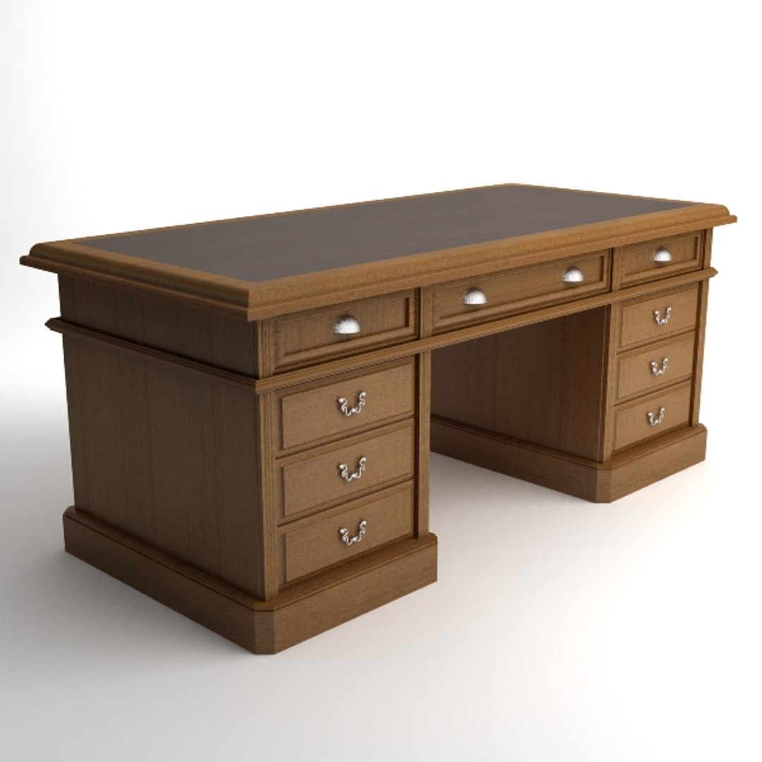 3ds Max Desk Wooden Photorealistic