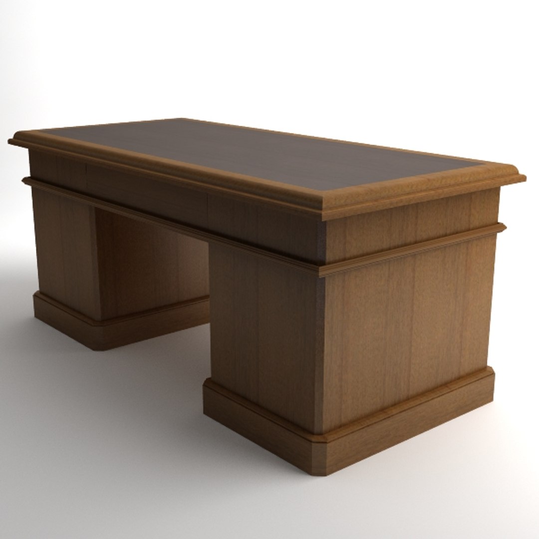 3ds Max Desk Wooden Photorealistic