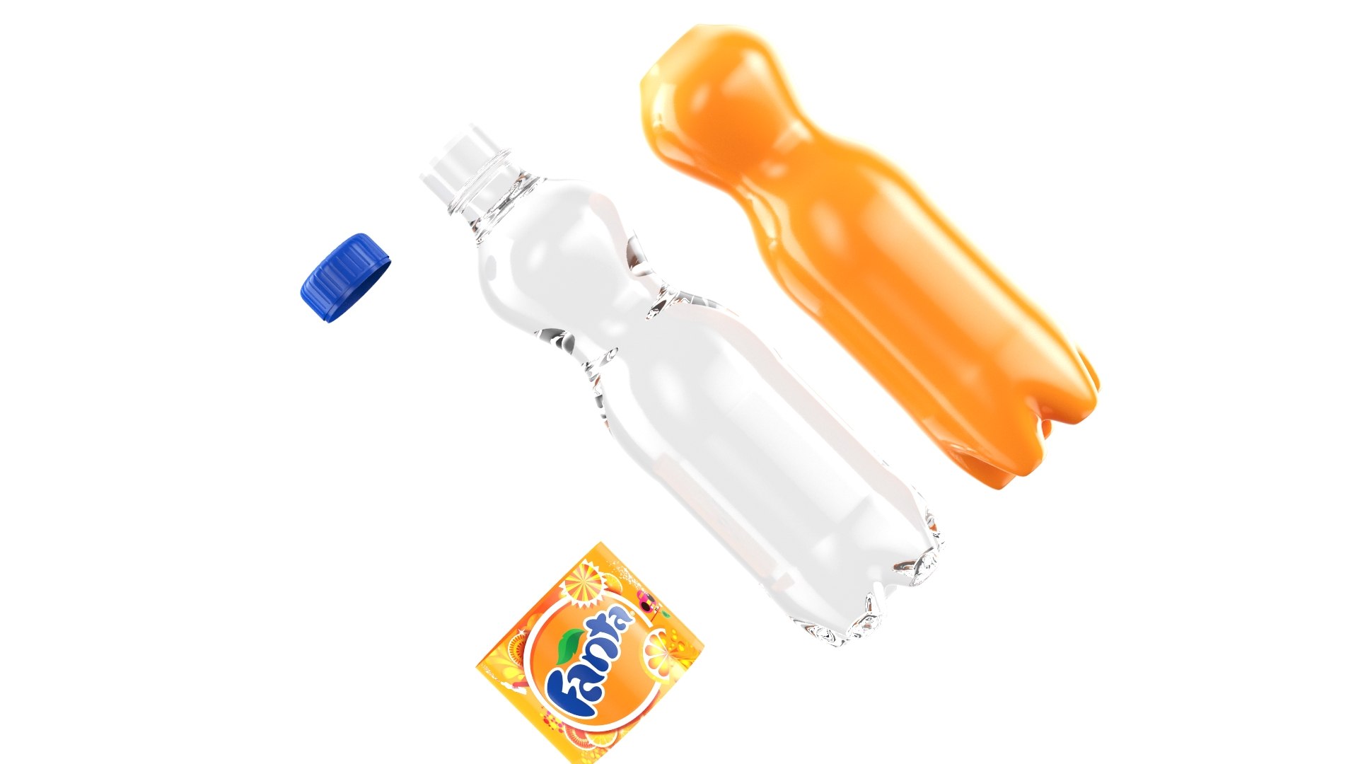 Fanta Bottle Dry model - TurboSquid 1755361