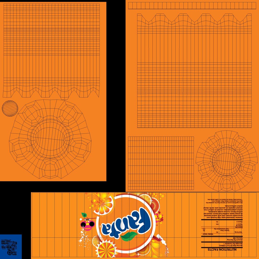 Fanta Bottle Dry model - TurboSquid 1755361