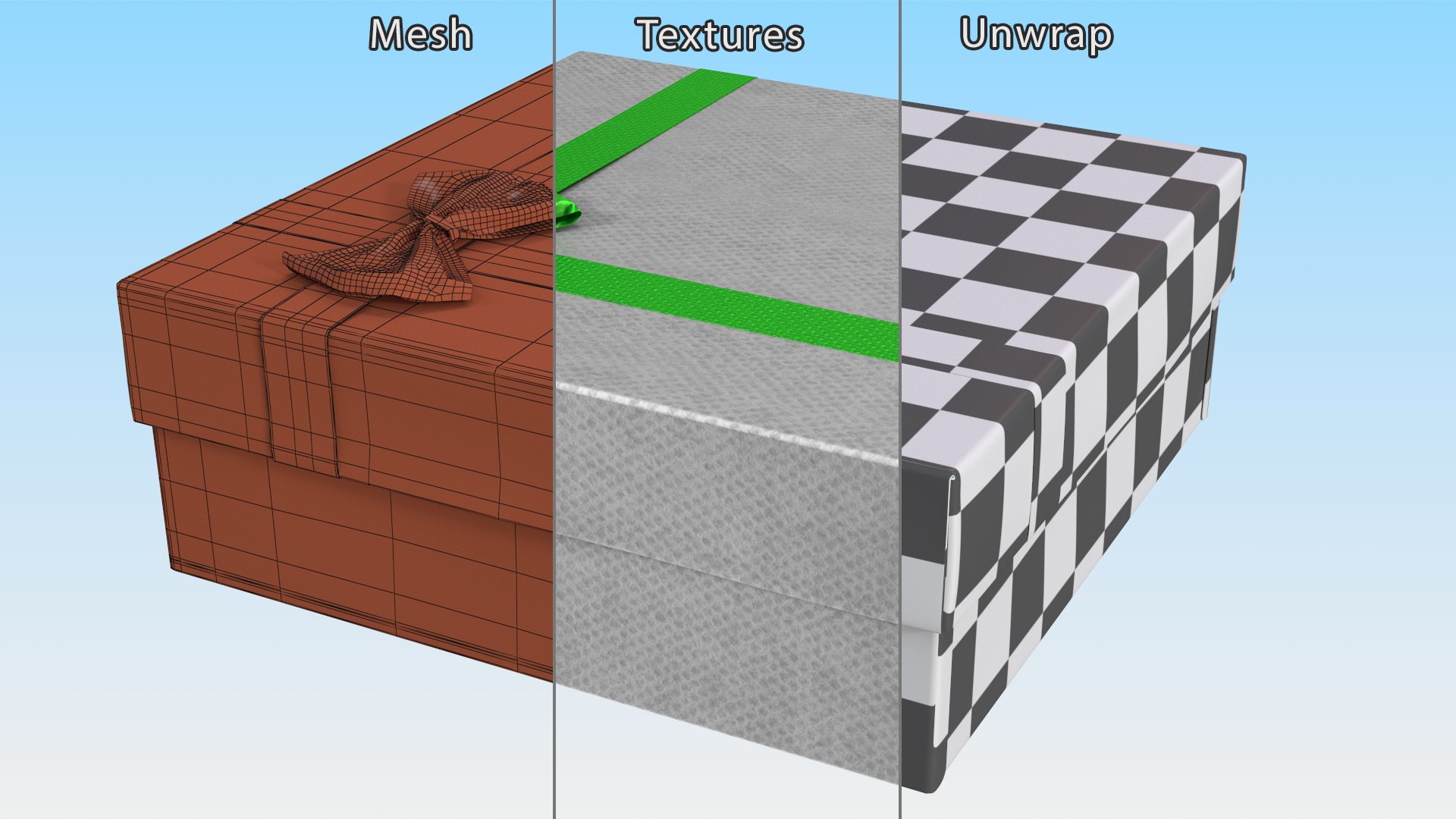 3D Model Wrapped Gift Box With Shiny Ribbon - TurboSquid 2246839