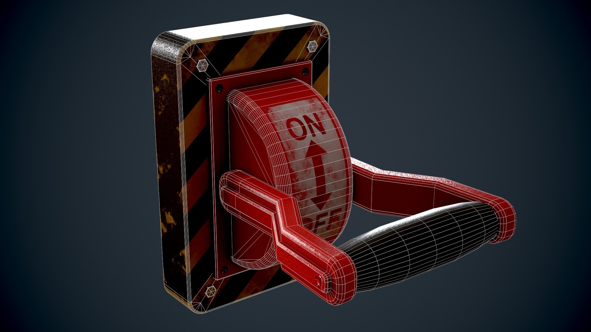 Sci Fi Red Lever Power Switch Model - TurboSquid 2001837