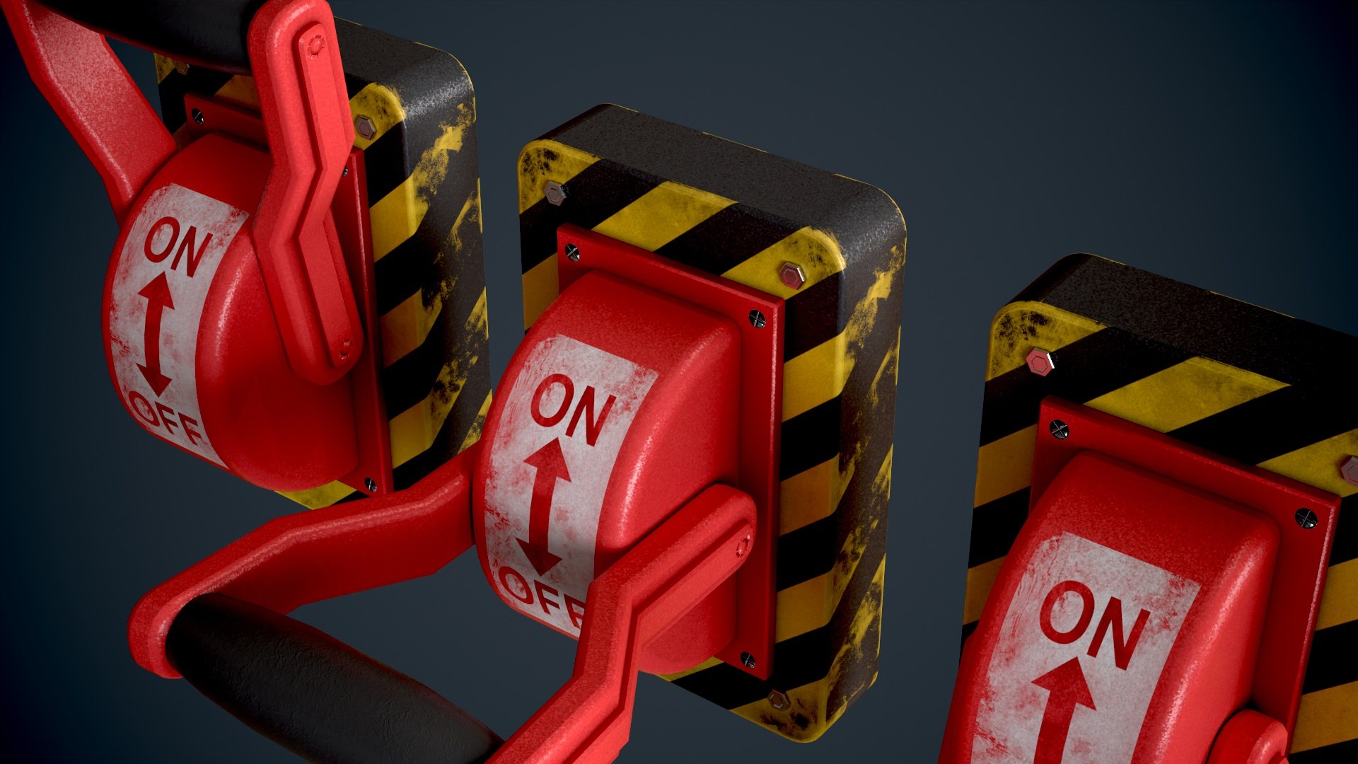Sci Fi Red Lever Power Switch Model - TurboSquid 2001837
