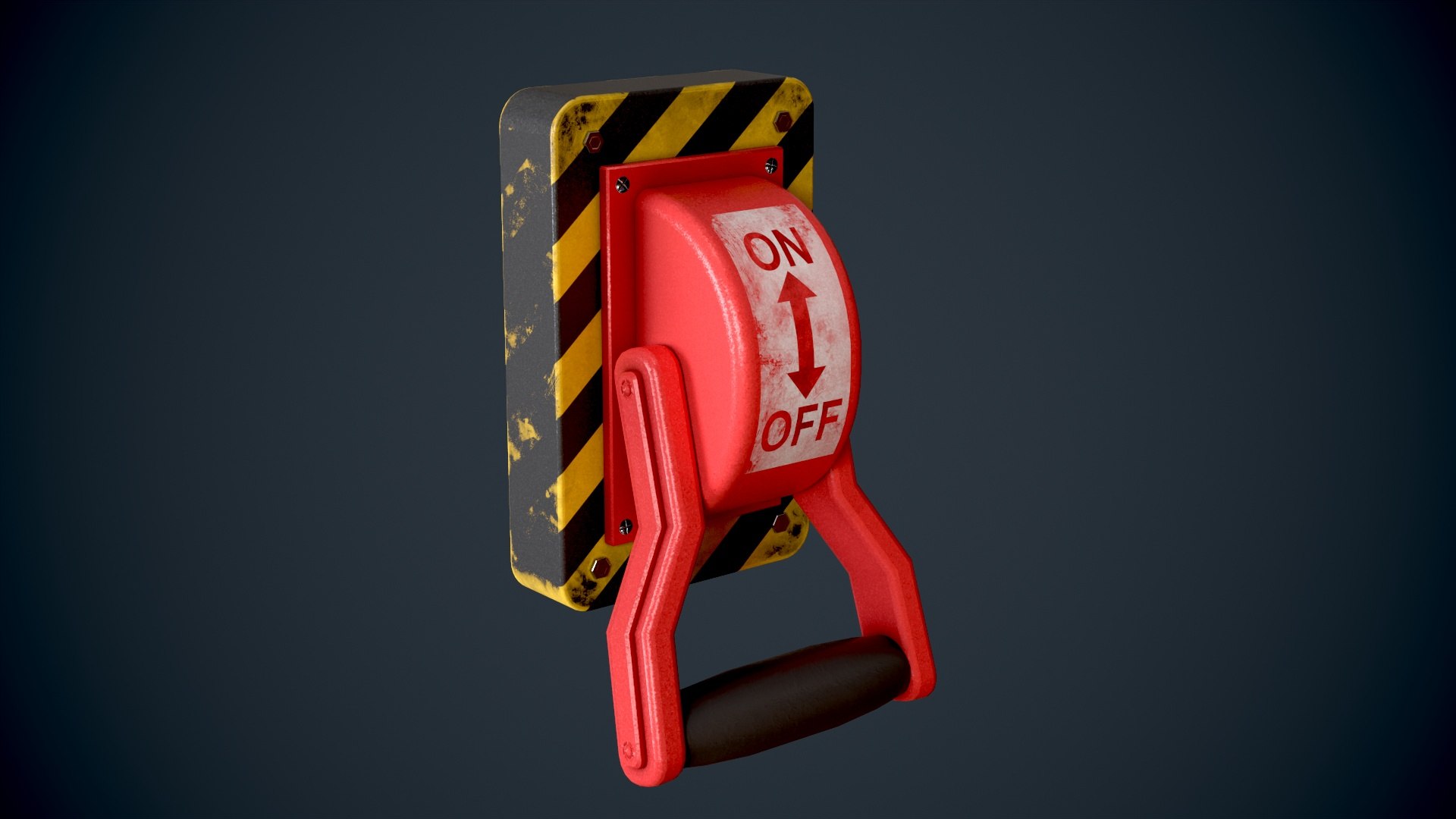 Sci Fi Red Lever Power Switch Model - TurboSquid 2001837