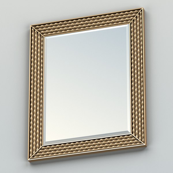 3d model carved rectangle mirror frame