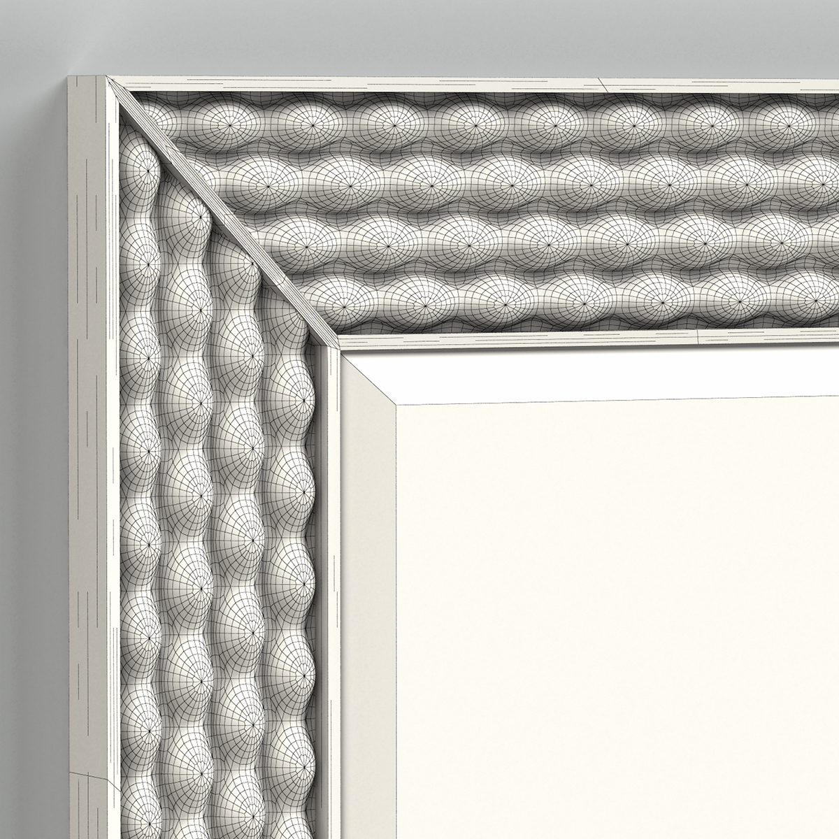 3d model carved rectangle mirror frame