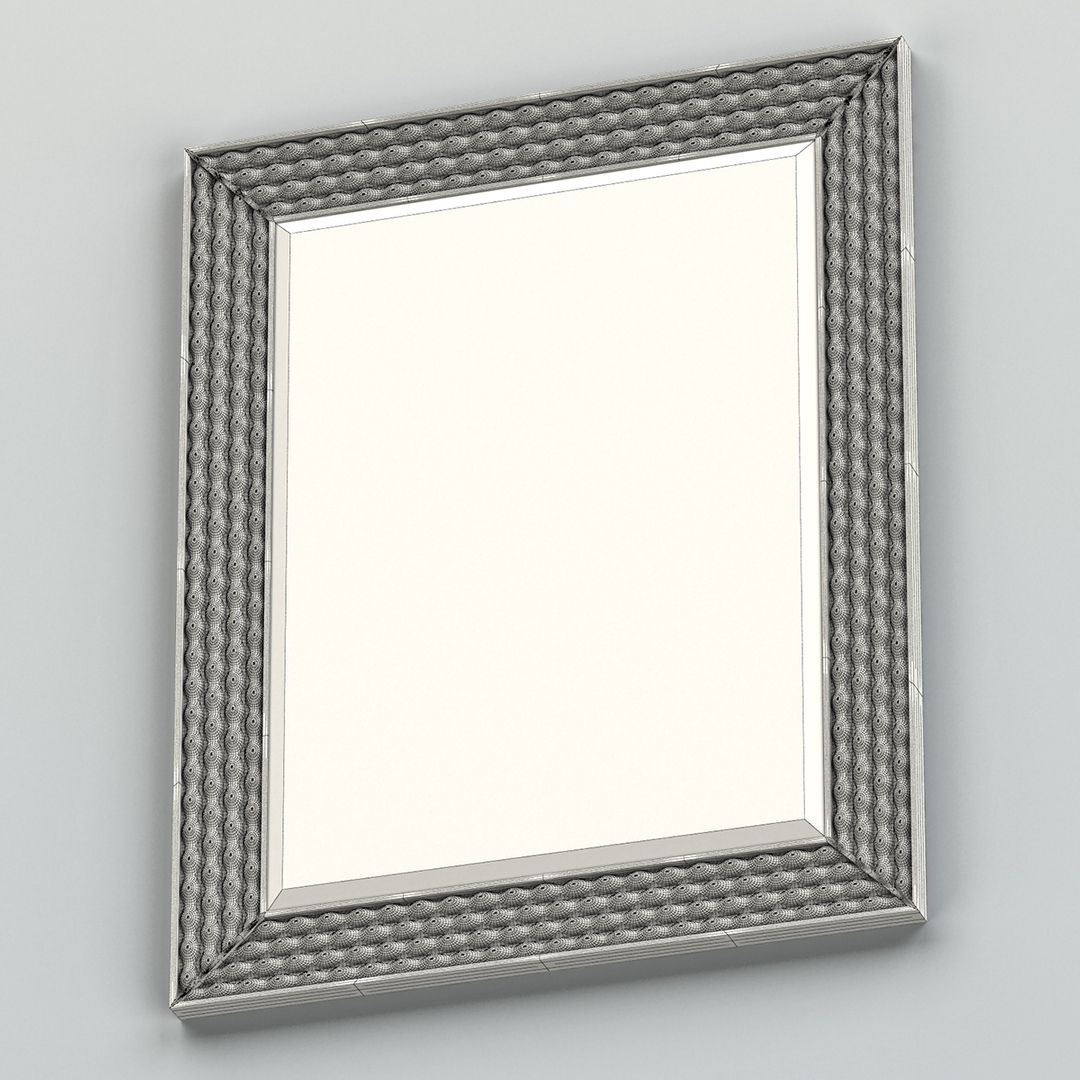 3d model carved rectangle mirror frame