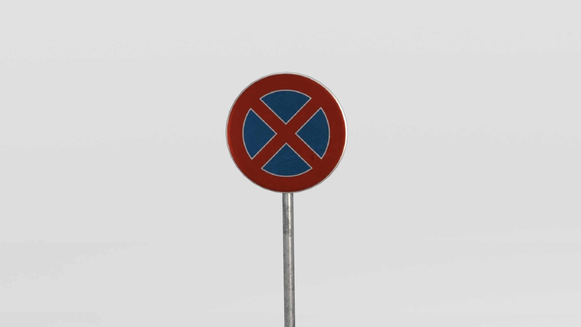 3D Model Traffic Sign No Stopping 2 - TurboSquid 2144658