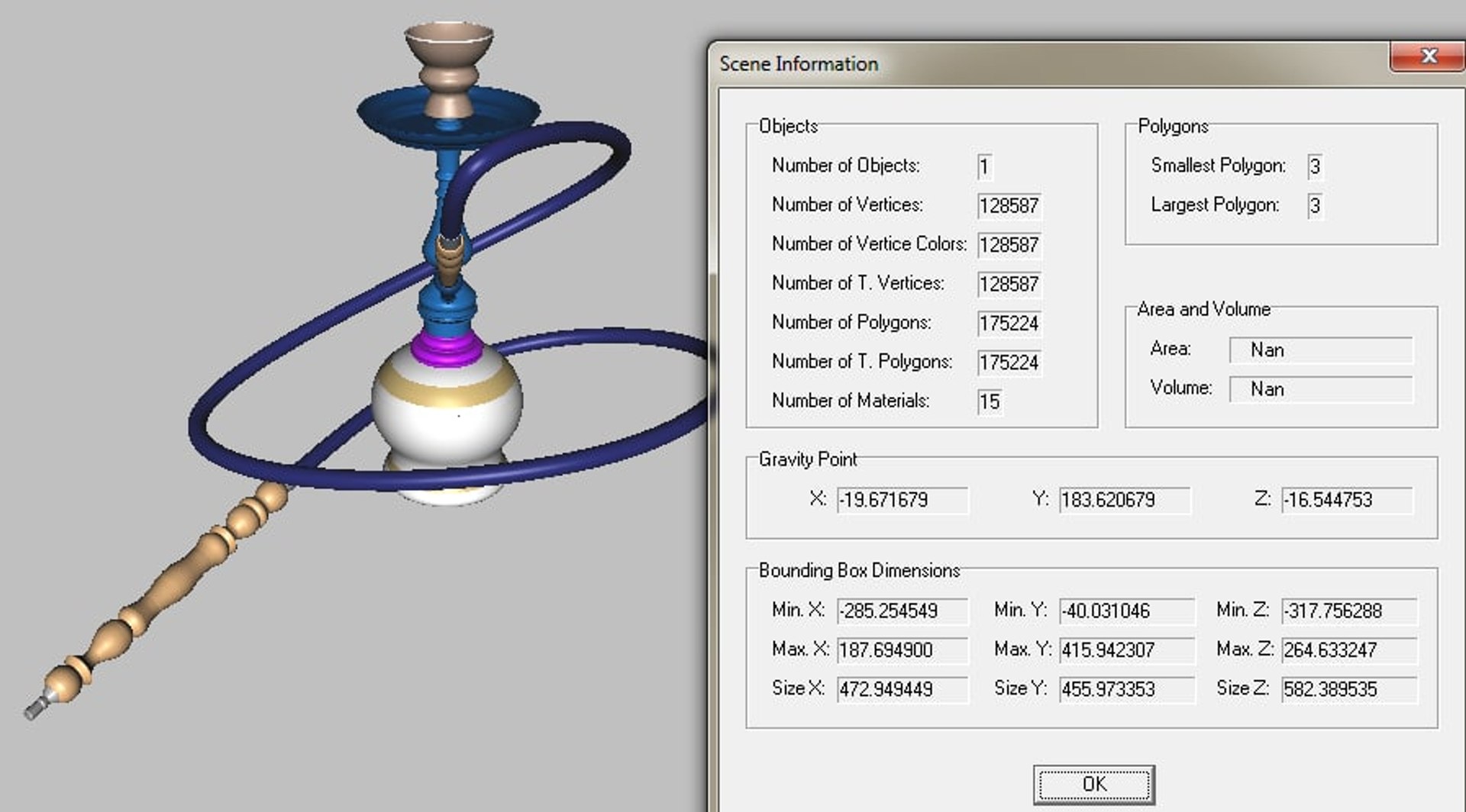 3d 3ds Shisha Ottoman Style