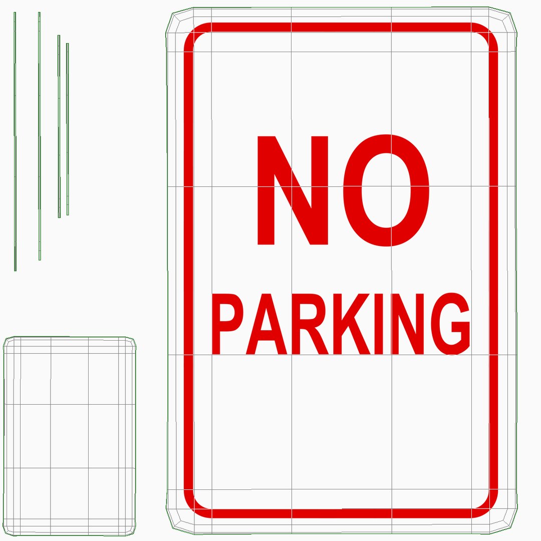 3d model of parking sign