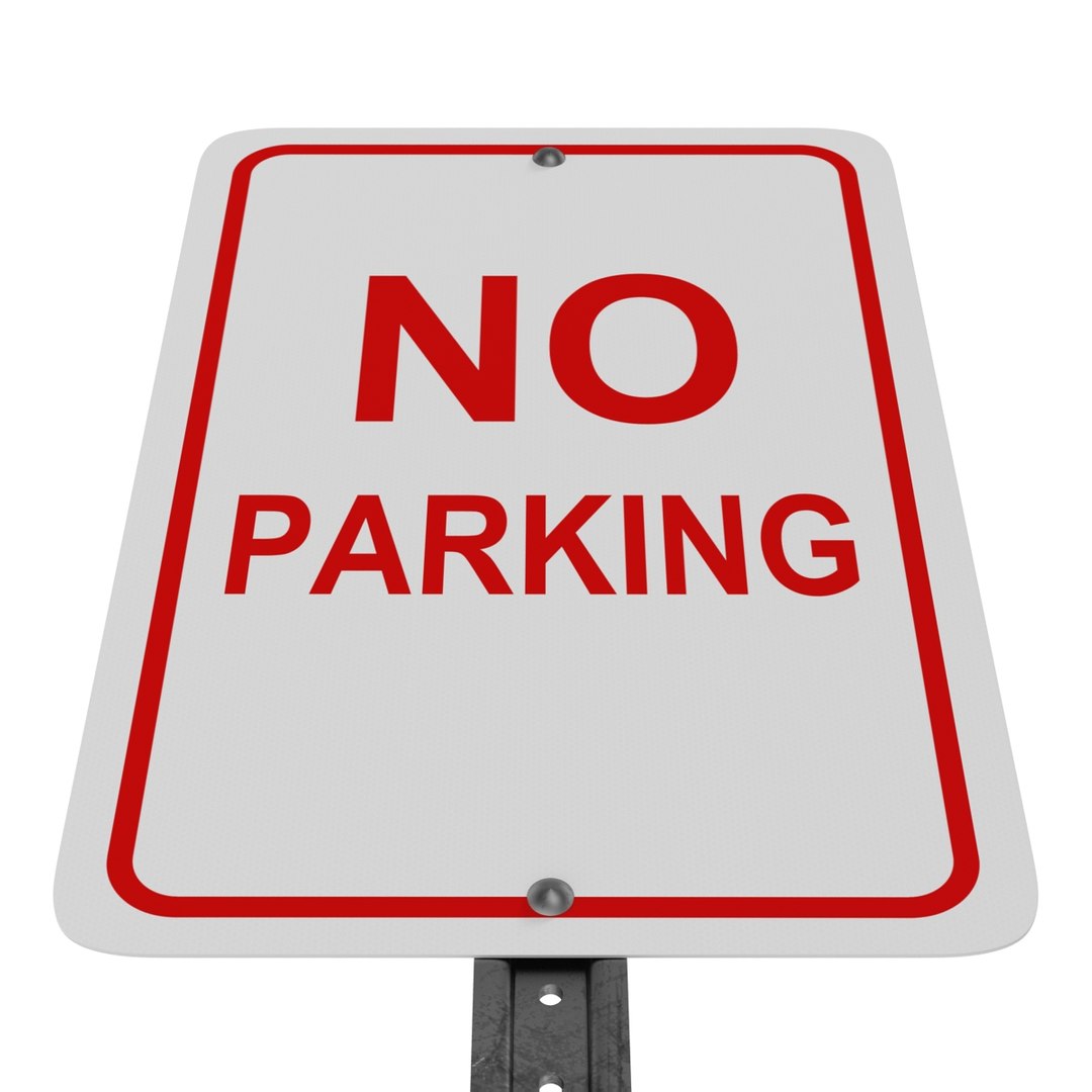 3d model of parking sign