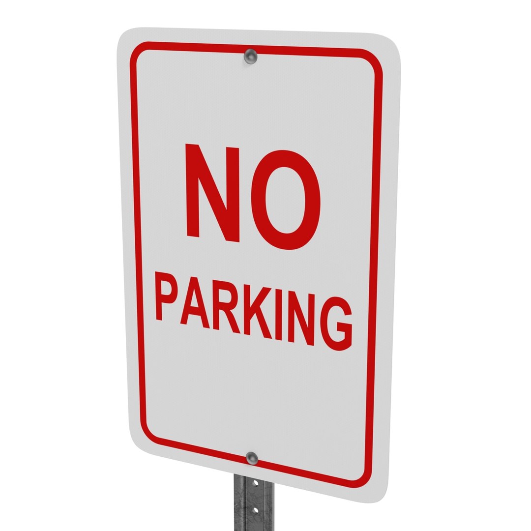 3d model of parking sign