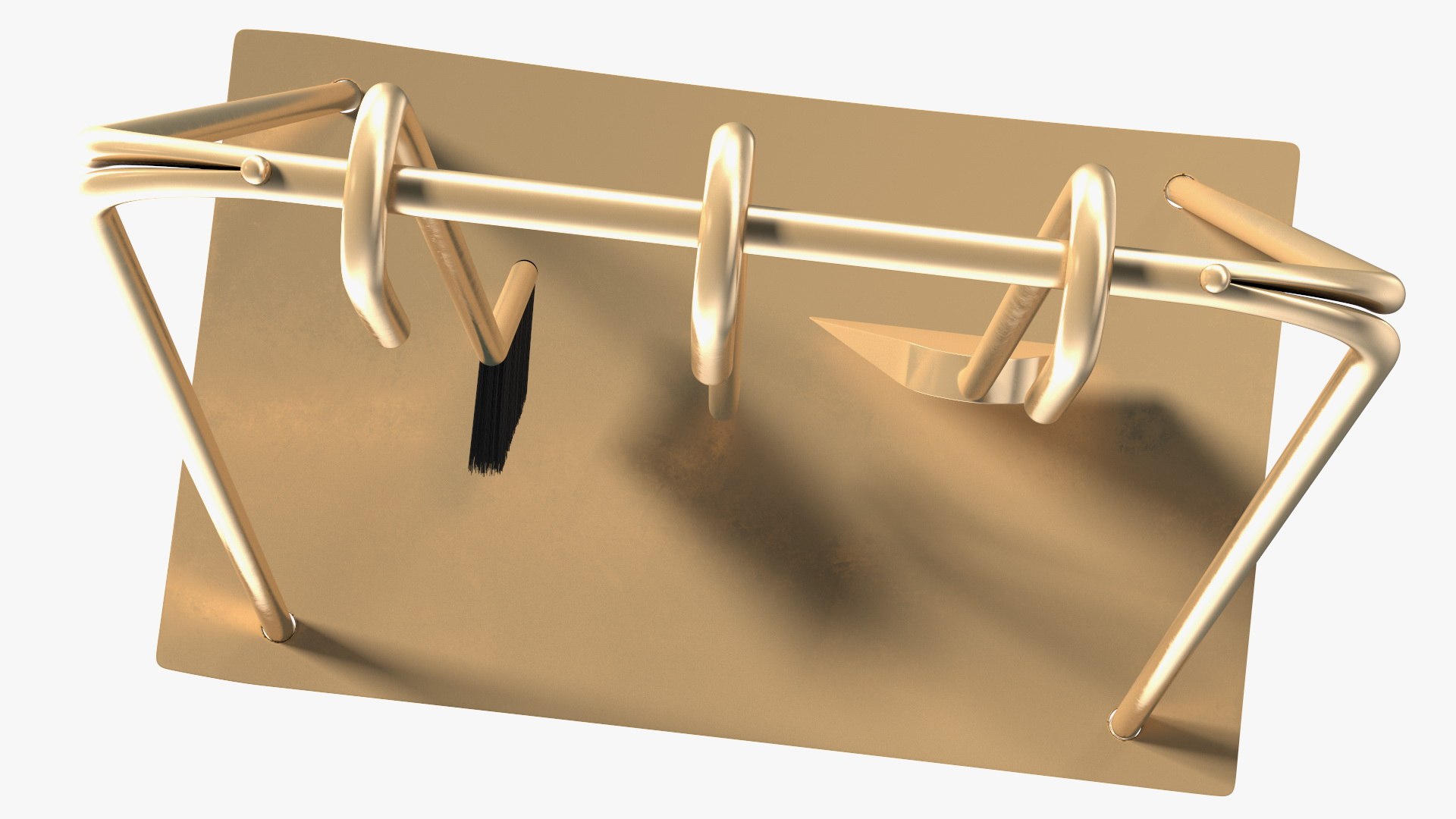 3D Port Fireplace Tools Brass Model - TurboSquid 1832842