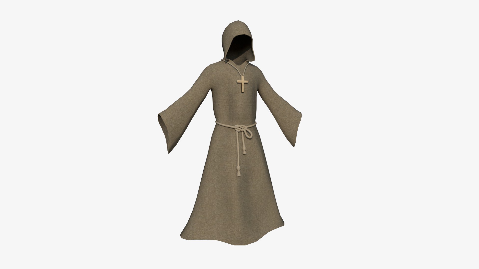 Priest Outfit A01 Dark Brown - Character Clothing Design 3D Model ...