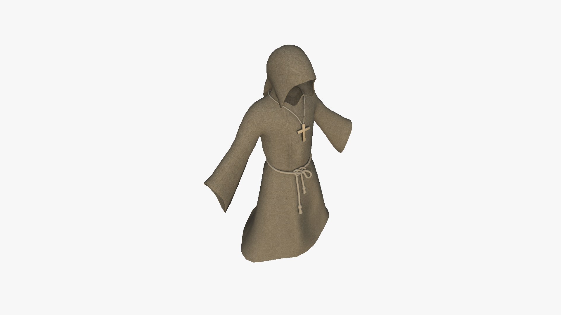 Priest Outfit A01 Dark Brown - Character Clothing Design 3D Model ...