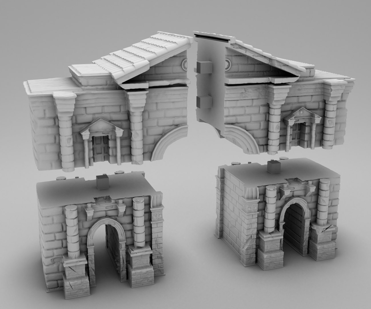 Greek Ancient Gates 3D Model - TurboSquid 1687336