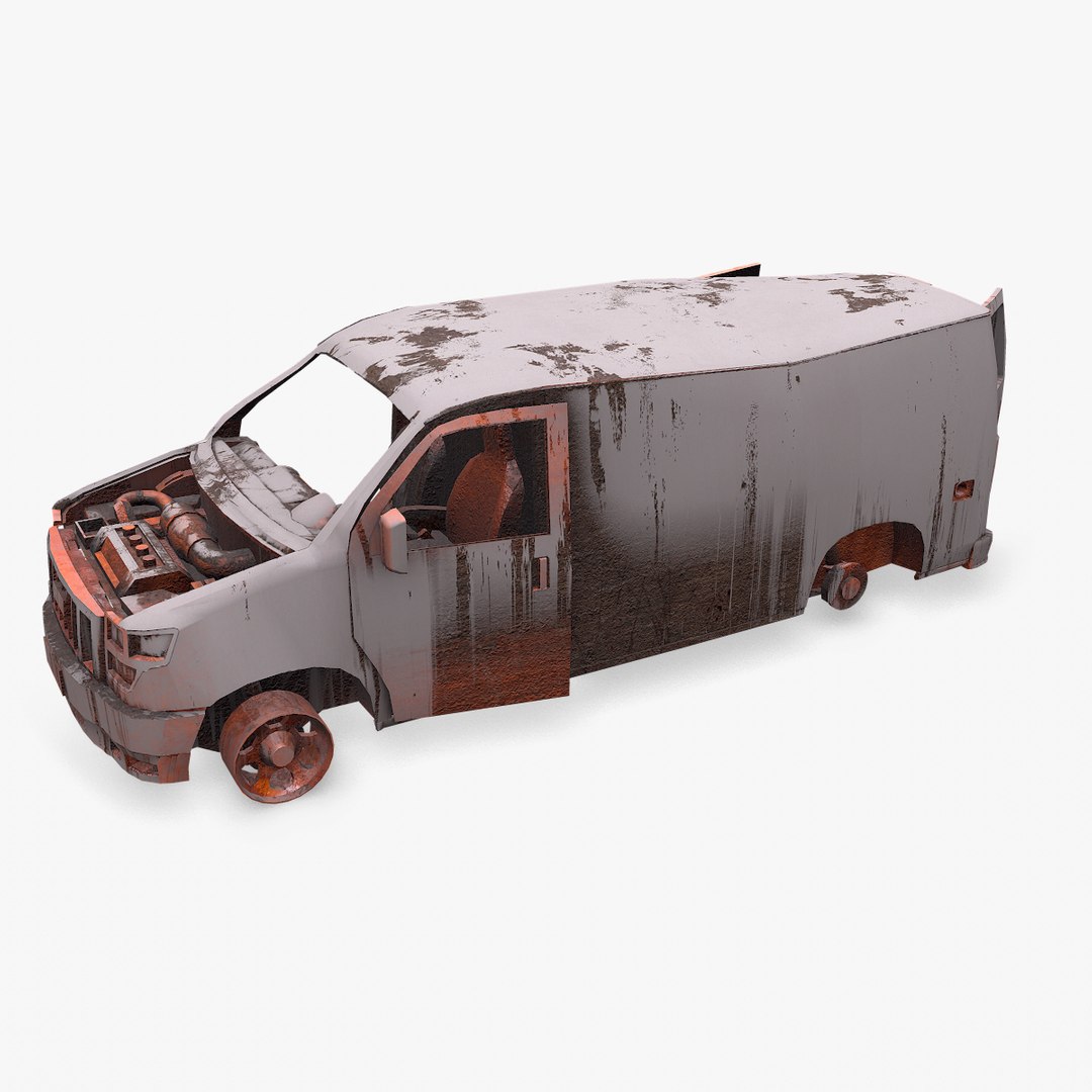 Wrecked Van Low-poly PBR 3D Model - TurboSquid 2335453