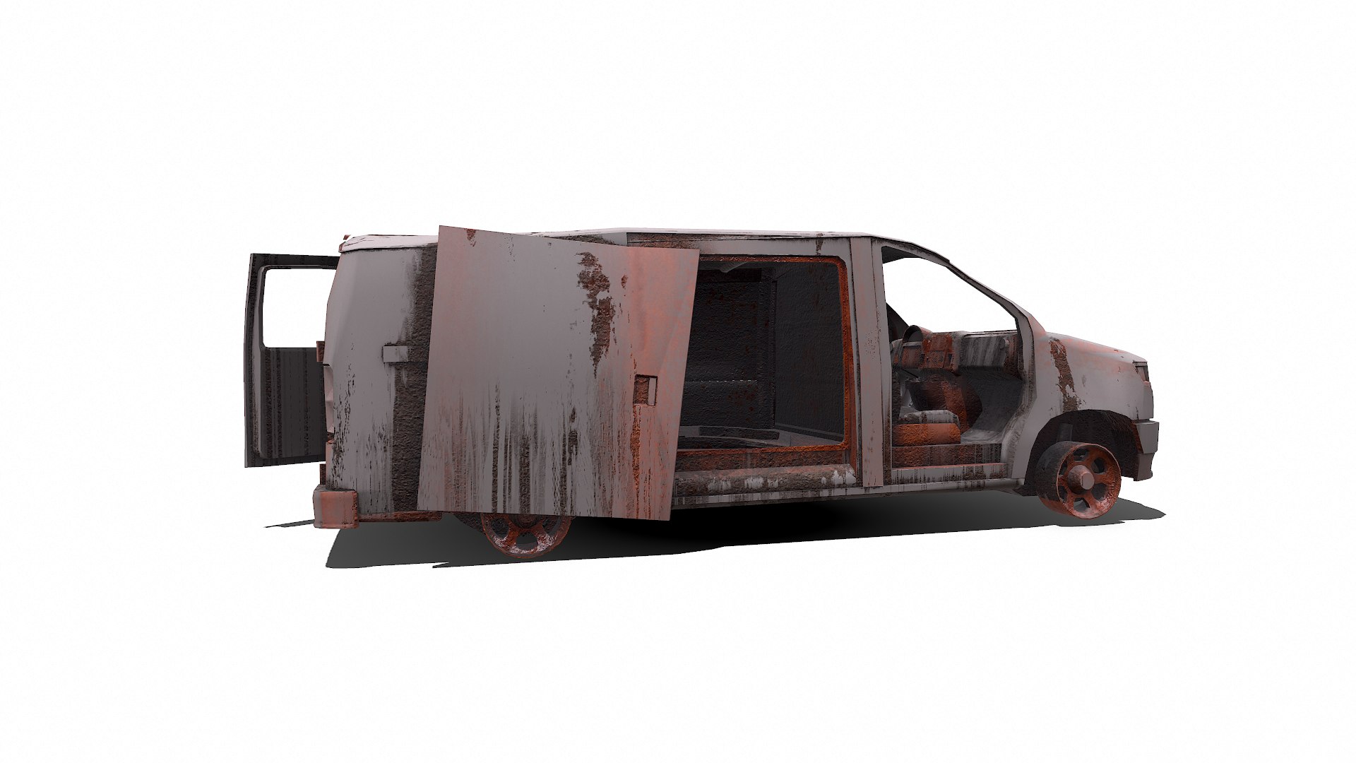 Wrecked Van Low-poly PBR 3D Model - TurboSquid 2335453