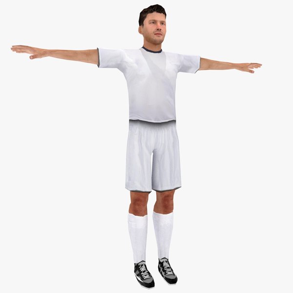 3d model realistic soccer player rigged