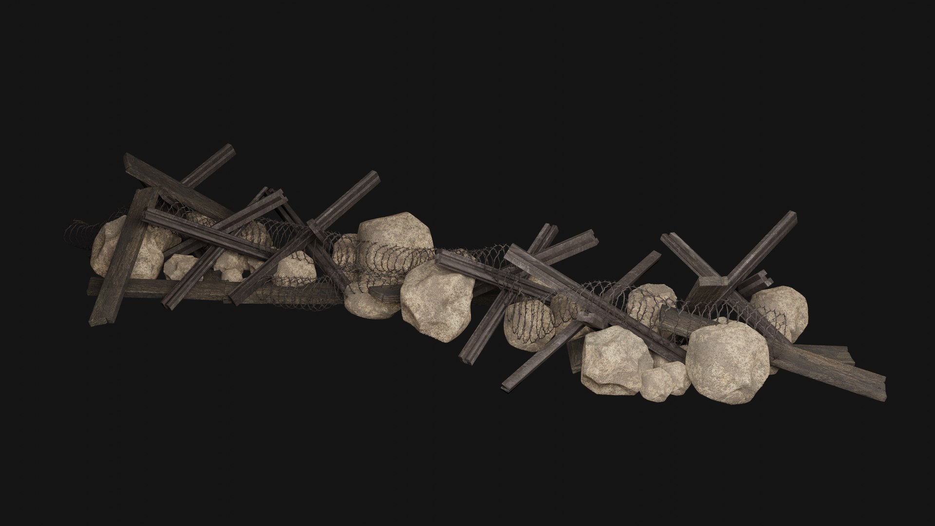 3D POST APO PALISADE WALL BARRIER BARRICADE FENCE FORT COLLECTION Model ...