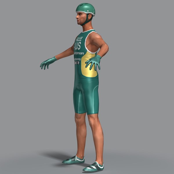 3d athletic cyclist model
