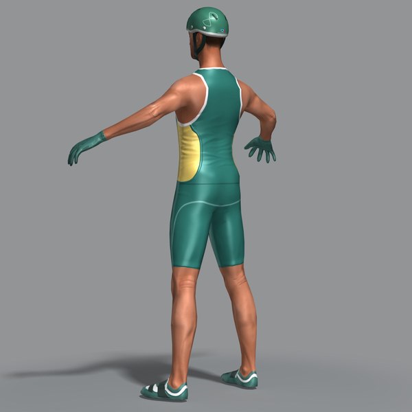 3d athletic cyclist model